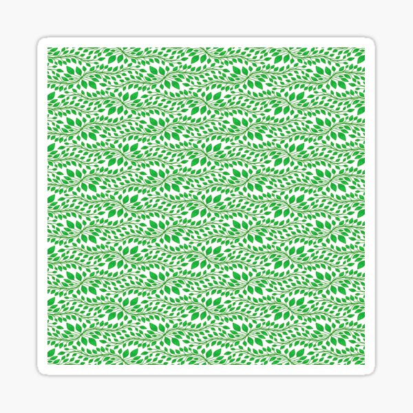 "Green Vines Meandering Leaves Vegetation Pattern" Sticker for Sale by ...