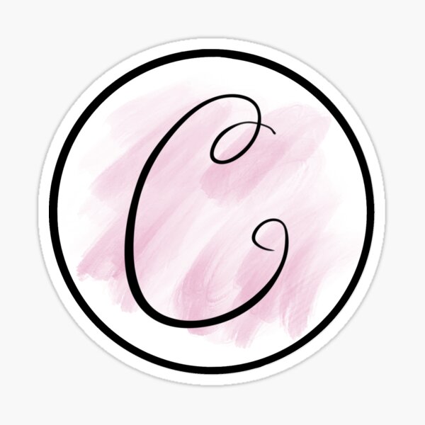"Letter C Initial Pink Watercolor" Sticker for Sale by CassidyHoium ...