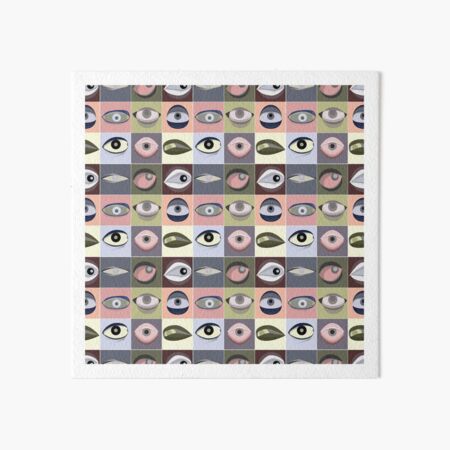 "Square Grid Repeating Vector Eyeball Pattern" Art Board Print by ...