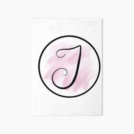"Letter J Initial Pink Watercolor" Art Board Print by CassidyHoium ...