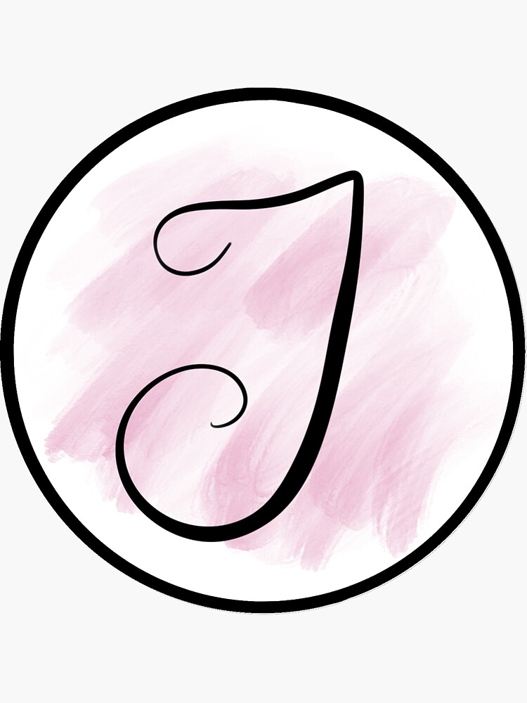 "Letter J Initial Pink Watercolor" Sticker for Sale by CassidyHoium ...