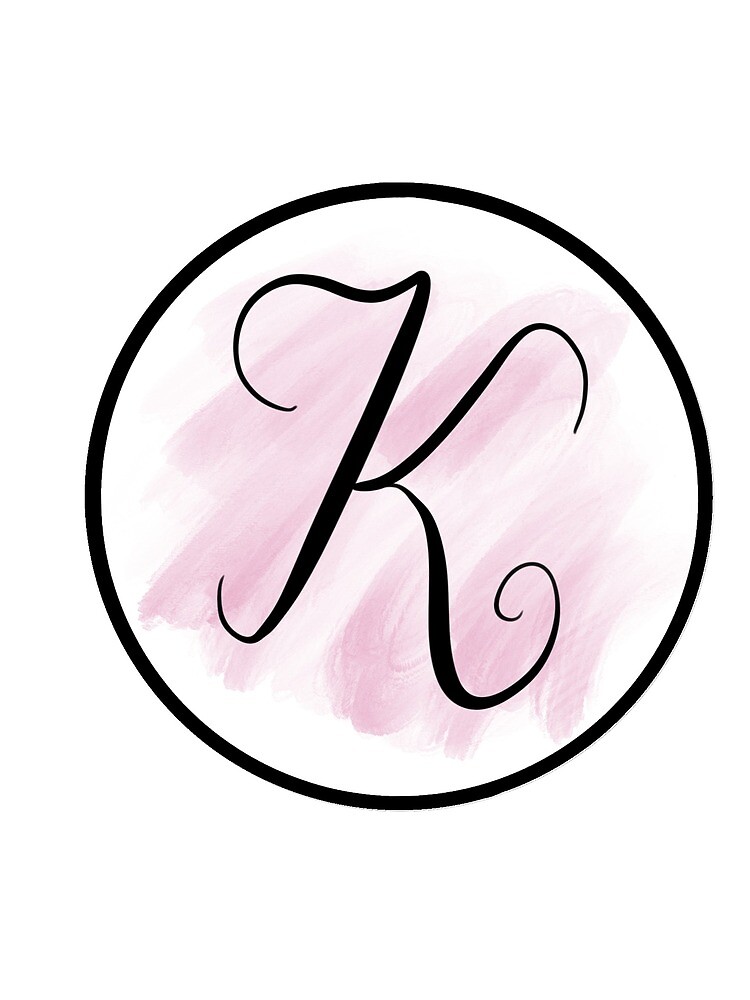 "Letter K Initial Pink Watercolor" Art Print by CassidyHoium | Redbubble