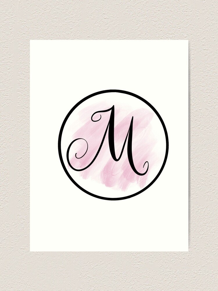 "Letter M Initial Pink Watercolor" Art Print for Sale by CassidyHoium ...