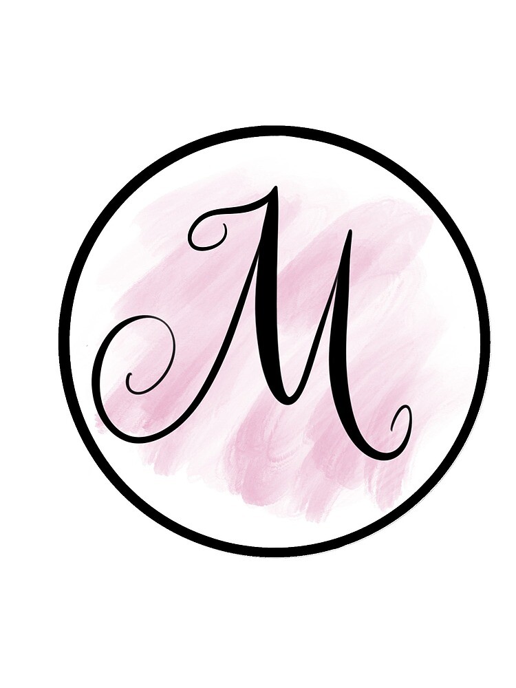 "Letter M Initial Pink Watercolor" Art Print for Sale by CassidyHoium ...