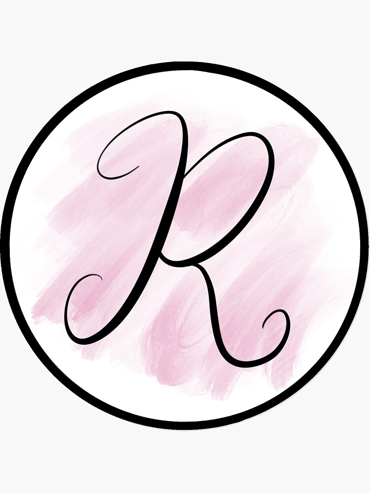 Pegatina «Letra R inicial rosa acuarela» de CassidyHoium | Redbubble