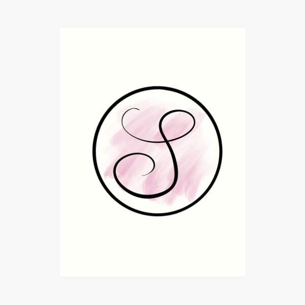"Letter S Initial Pink Watercolor" Art Print by CassidyHoium | Redbubble