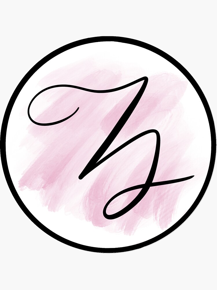 "Letter Z Initial Pink Watercolor" Sticker by CassidyHoium | Redbubble