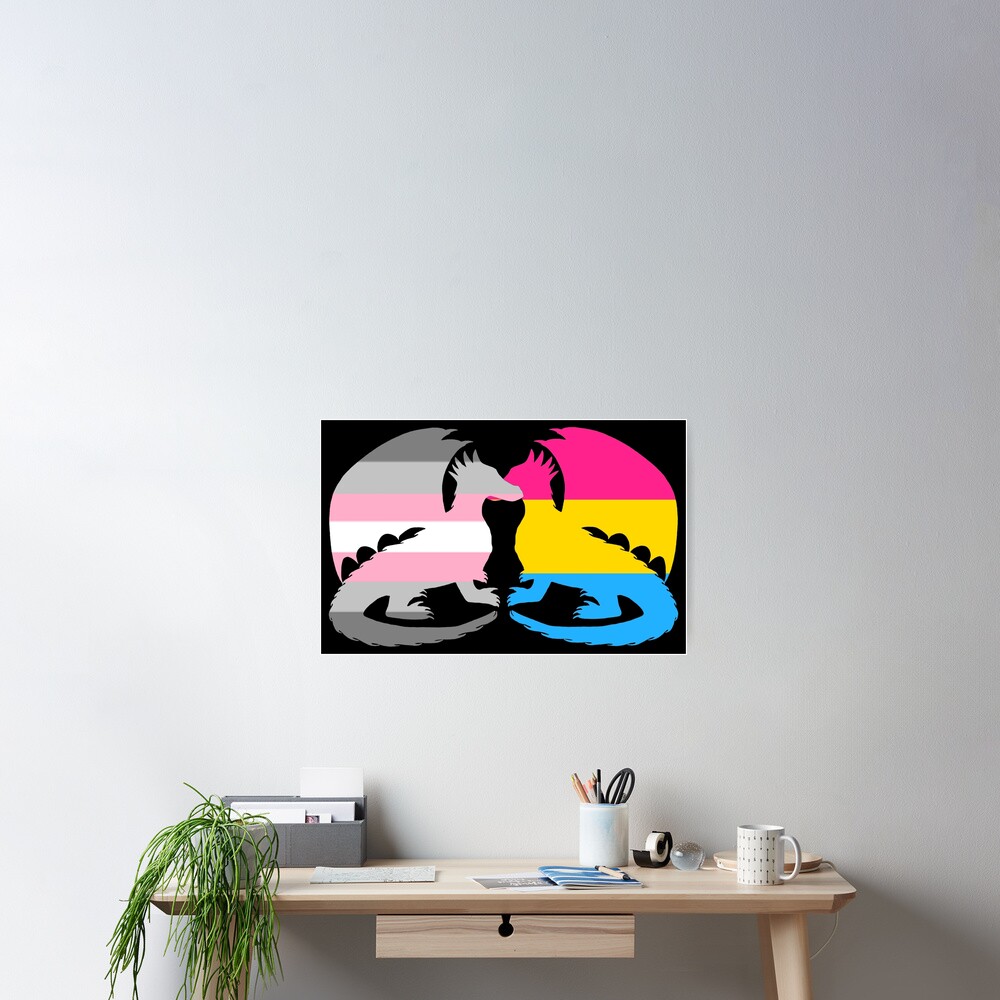 "Pansexual Demigirl Pride Dragons" Poster by shaneisadragon | Redbubble