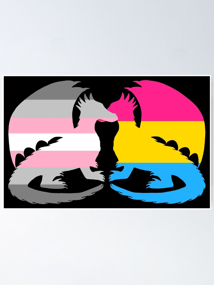 "Pansexual Demigirl Pride Dragons" Poster by shaneisadragon | Redbubble