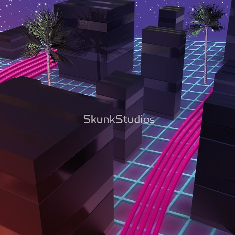 "A PS2 Retro Town in the Sunset" by SkunkStudios | Redbubble