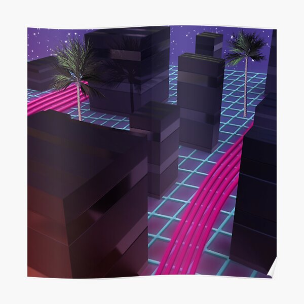 "A PS2 Retro Town in the Sunset" Poster by SkunkStudios | Redbubble