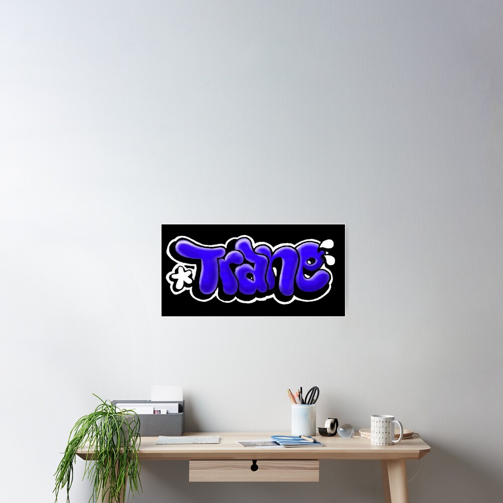 Póster «Levantarse - Trane - Edición "1 de letra limpia" azul y negra ...