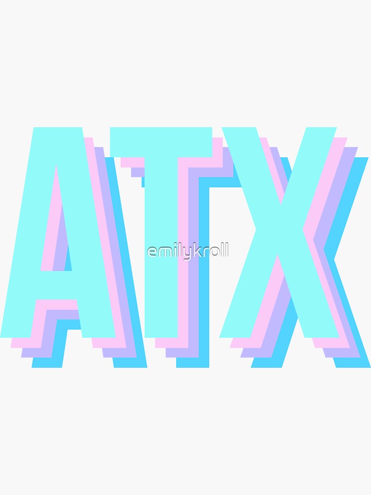 "ATX in blue" Sticker by emilykroll | Redbubble
