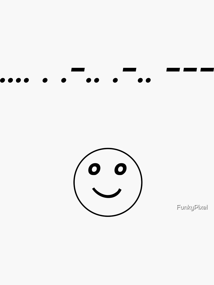 "Morse Code "Hello"" Sticker for Sale by FunkyPixel | Redbubble