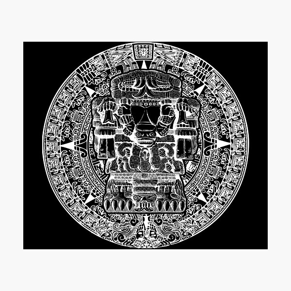 Lámina fotográfica «Azteca Coatlicue Símbolo Nativo Americano Estatua ...