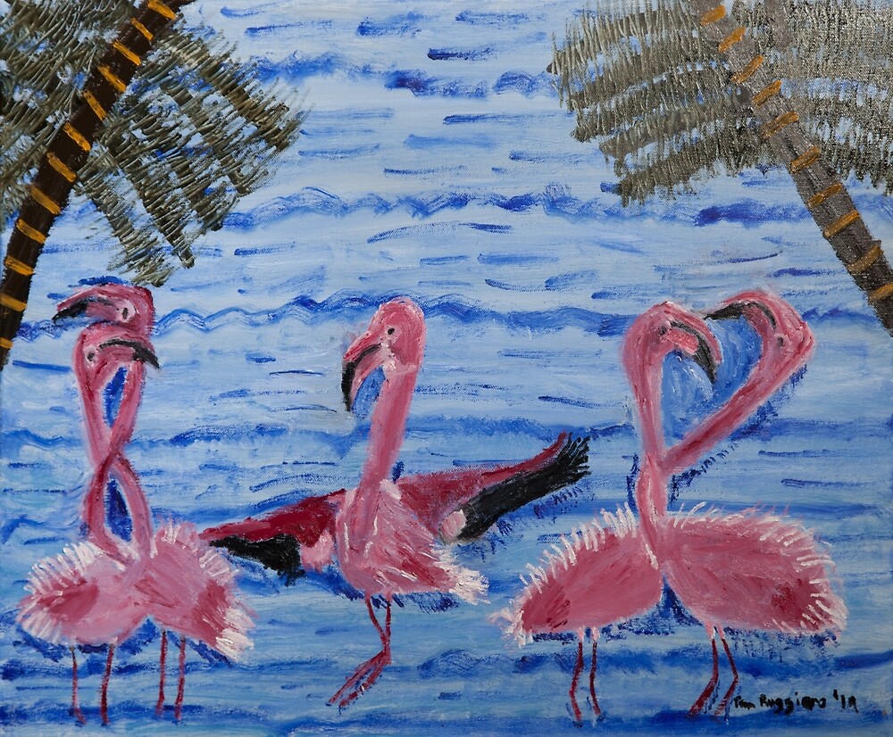 "Flamingo Dance Party Crasher" by Pamela Ruggiero | Redbubble