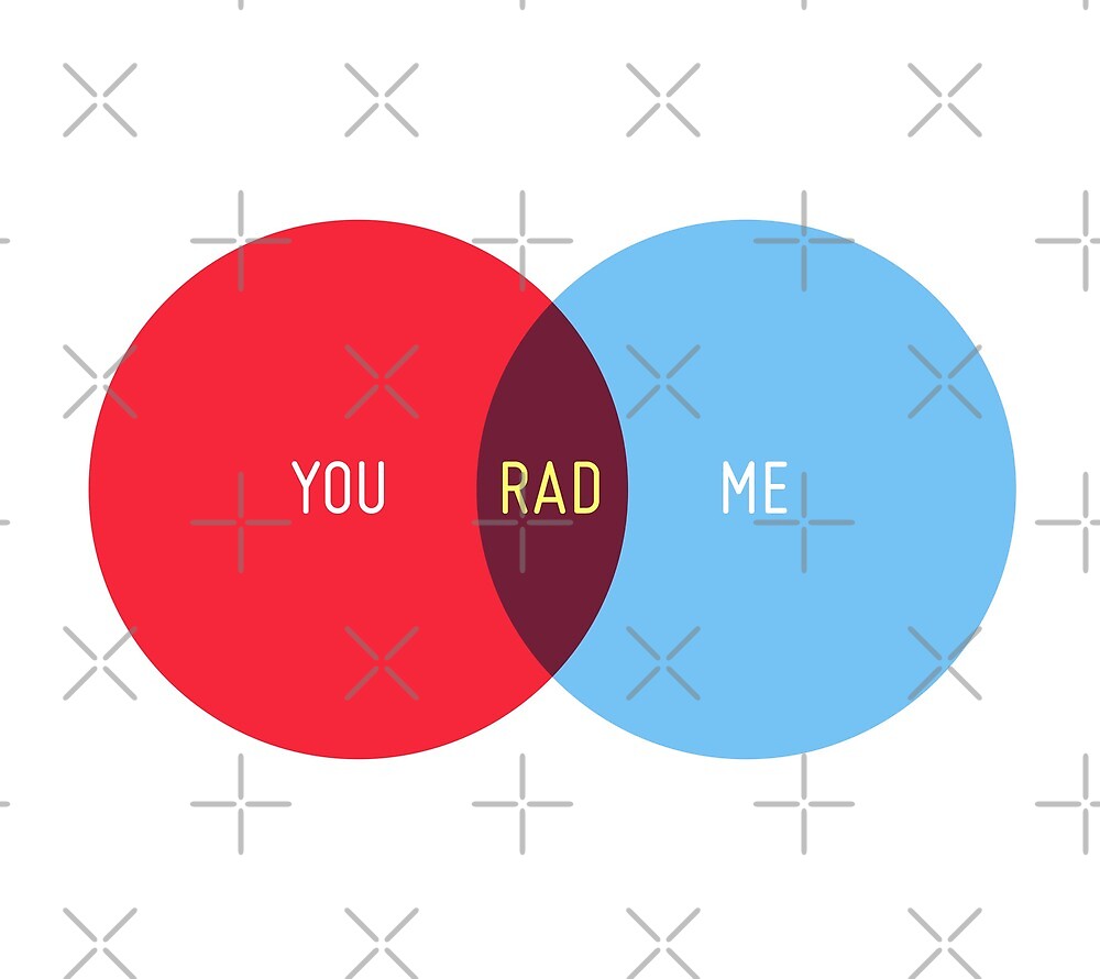 "You + Me = Rad. Venn Diagram Love" by milkandcookies | Redbubble