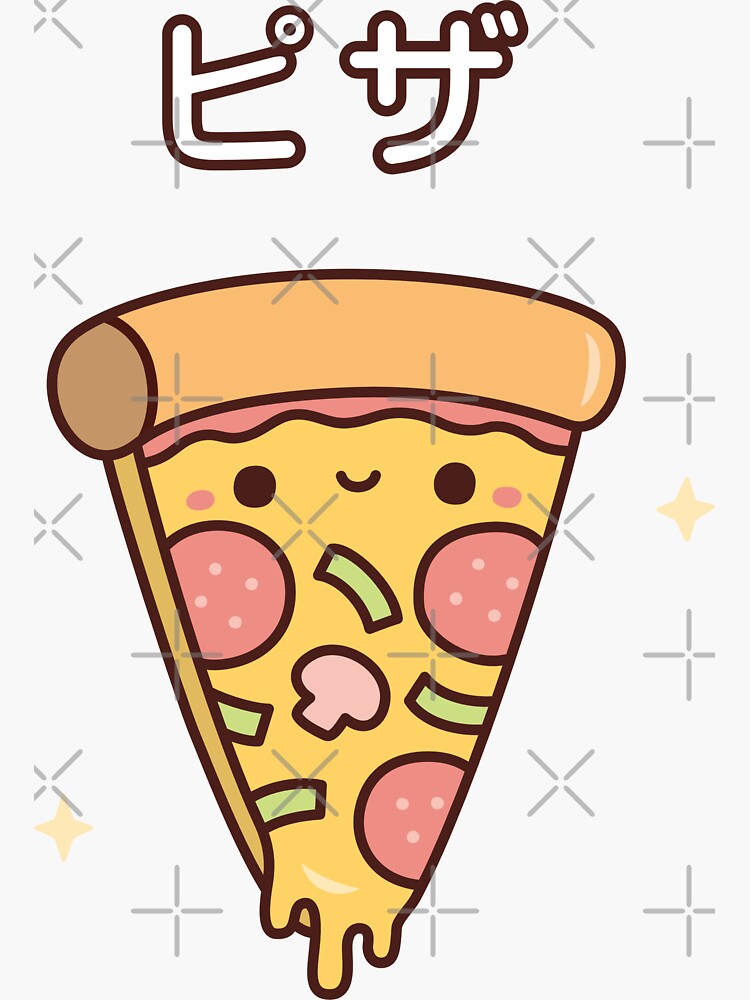 "Kawaii Cheesy Pizza Slice" Sticker for Sale by rustydoodle | Redbubble