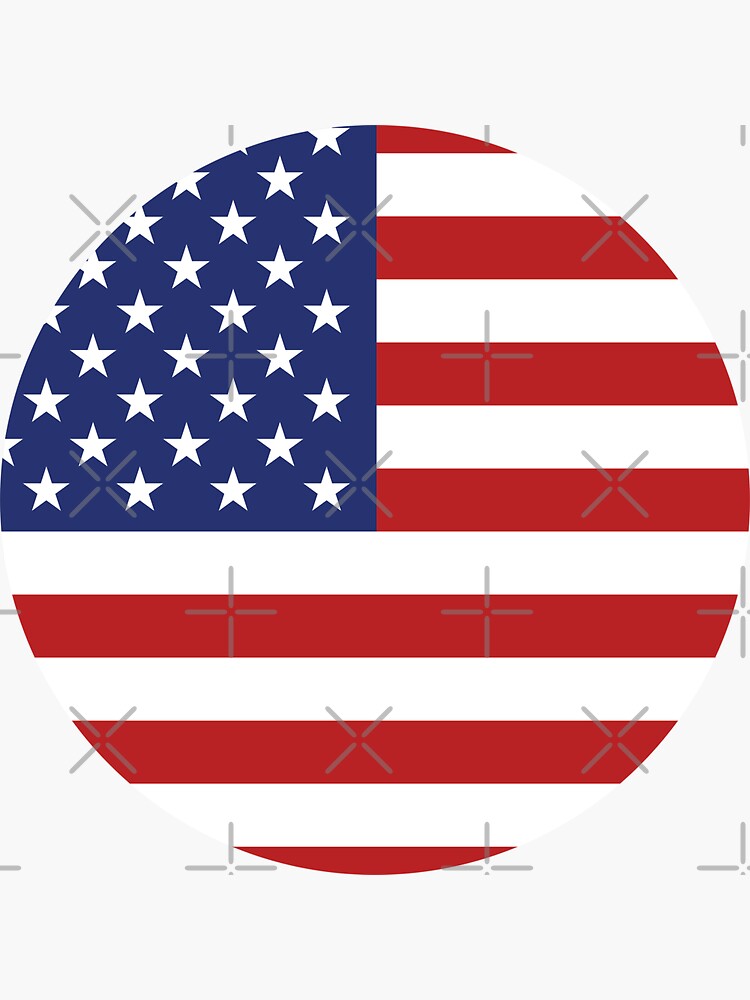 "USA Flag Circle" Sticker for Sale by POKPAK | Redbubble