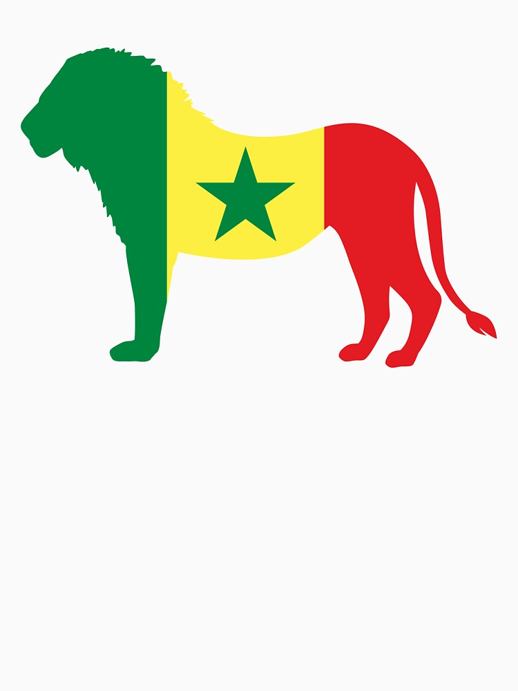 "Flag Lion of Senegal" T-shirt by fourretout | Redbubble | flag lion of ...