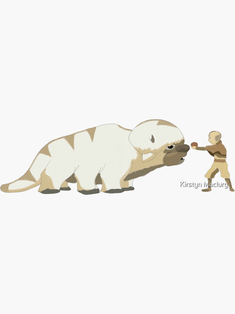"Aang and Appa's First Meeting" Sticker for Sale by nytsrik | Redbubble