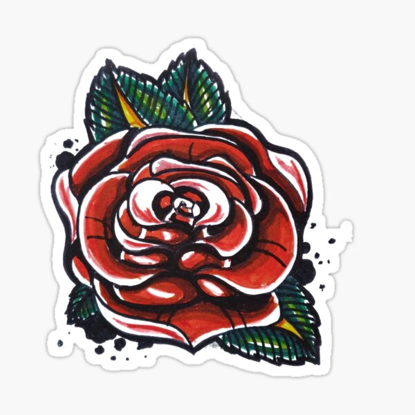 "Rose tattoo" Sticker for Sale by e-grayline | Redbubble
