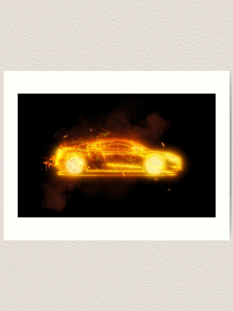 "Audi R8 Fire and Smoke Drawing" Art Print for Sale by OriginalKids ...