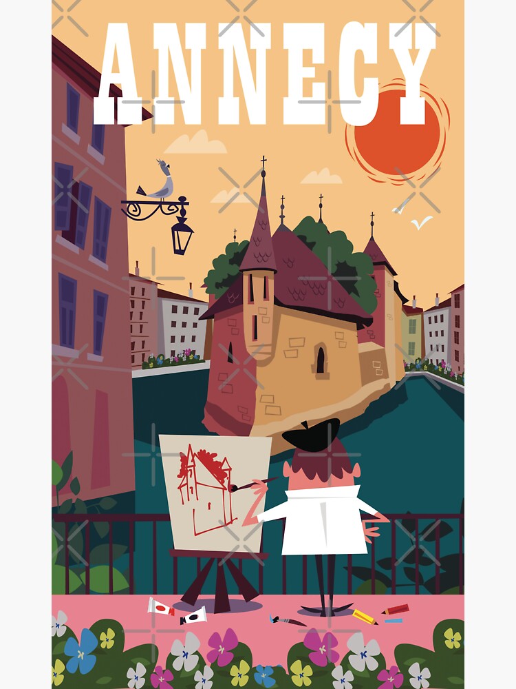 "Annecy Poster" Sticker for Sale by GAGodel | Redbubble