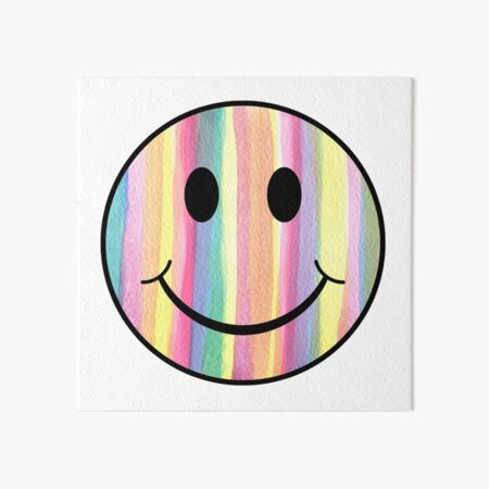"Smiley rainbow pastel watercolor" Art Board Print by OkihanaShop ...