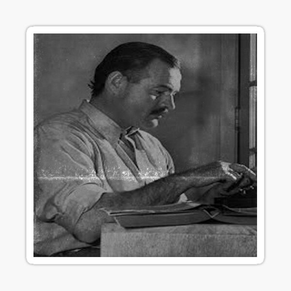 "hemingway vintage art" Sticker for Sale by Domi-llustra | Redbubble