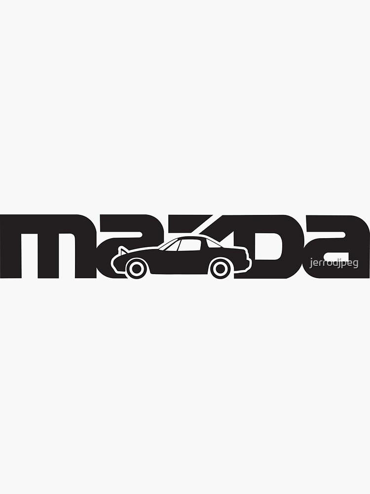 "Miata Silhouette over Mazda logo" Sticker for Sale by jerrodjpeg ...