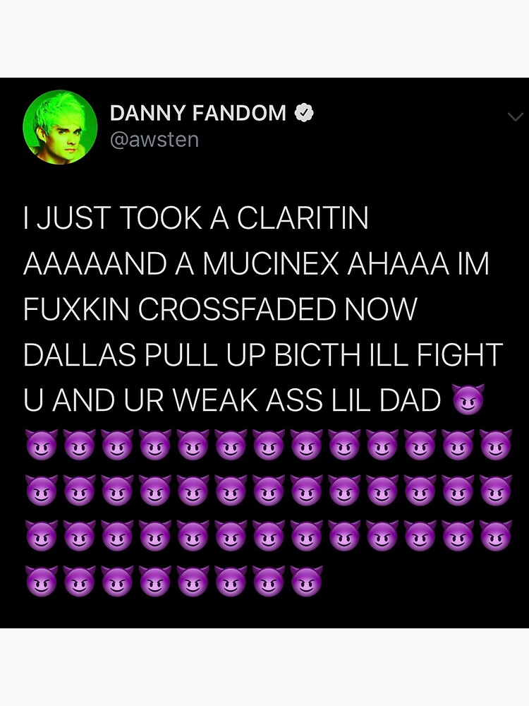 "Awsten Knight Claritin ? Tweet" Sticker by dheard72 | Redbubble