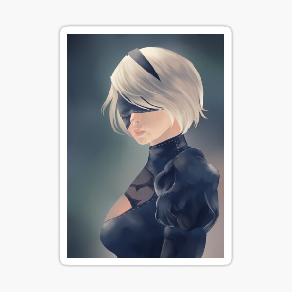 "2B" Sticker for Sale by artbyalb | Redbubble