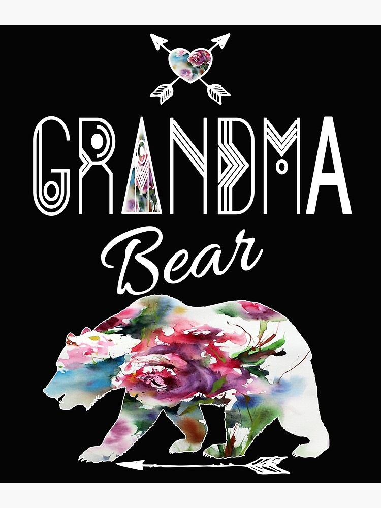 "Grandma Bear Bojo Floral Family Adventure & Camping Gift Design ...