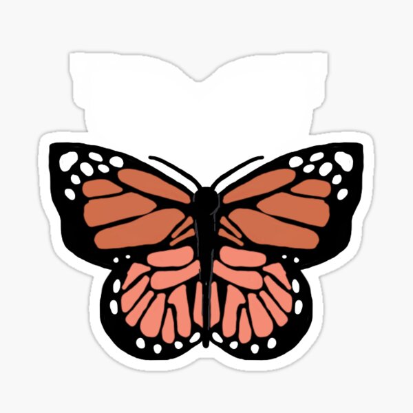 "Peach orange butterfly sticker" Sticker for Sale by Mmeelaj | Redbubble