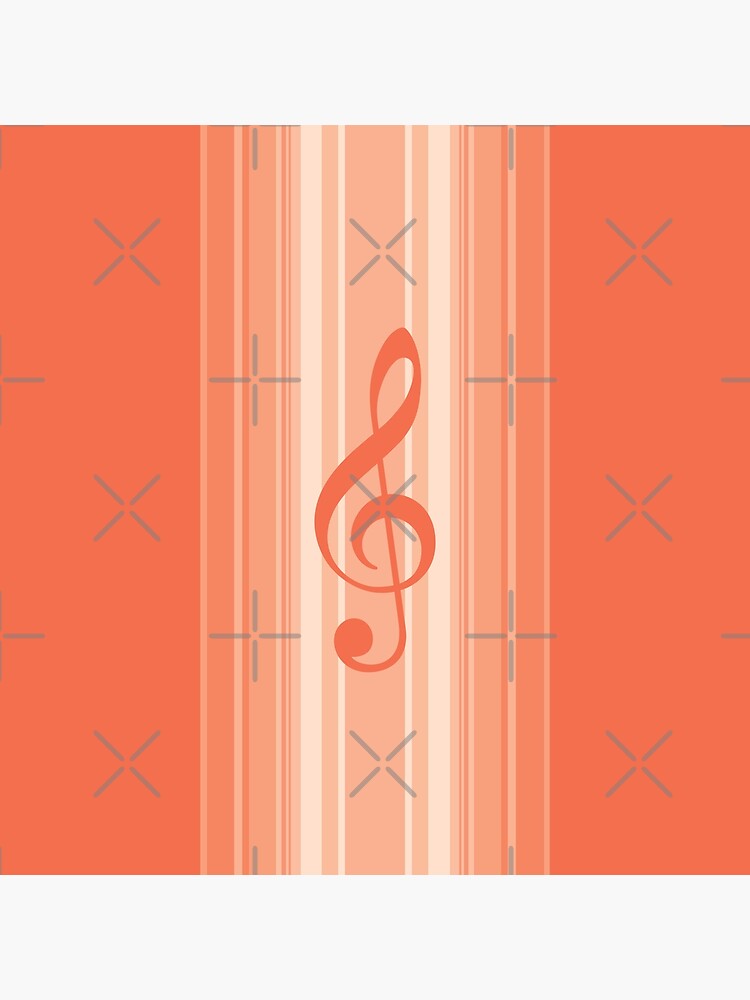"Treble Clef Vertical Stripes Orange" Poster for Sale by RetroNeon ...