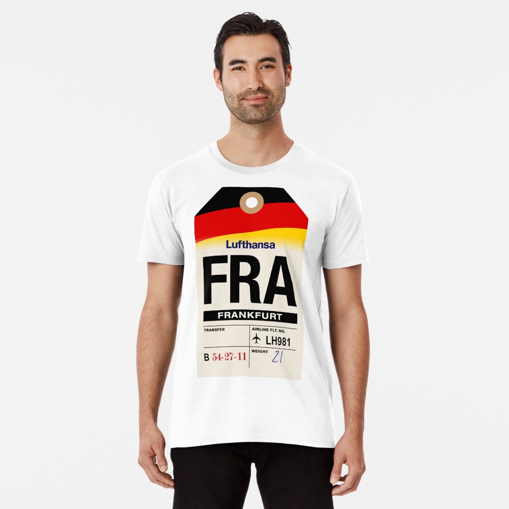 "Frankfurt (FRA) Germany Airline Luggage Tag" Sticker for Sale by ...