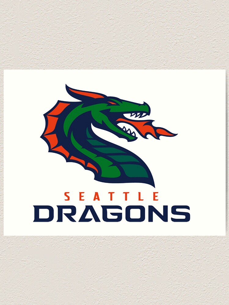"Seattle Dragons Logo XFL Team" Art Print for Sale by nickcosky | Redbubble