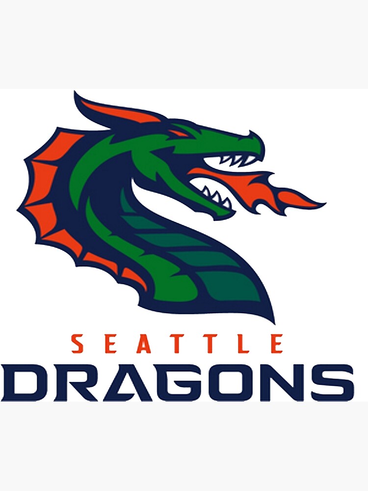 "Seattle Dragons Logo XFL Team" Art Print for Sale by nickcosky | Redbubble
