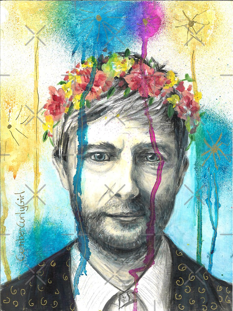 "Martin Freeman portrait with Flowers" Sticker for Sale by ...