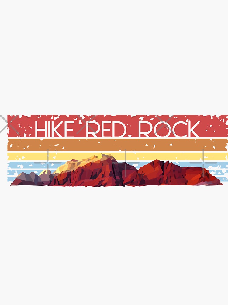 "Hike Red Rock" Sticker by polygrafix | Redbubble