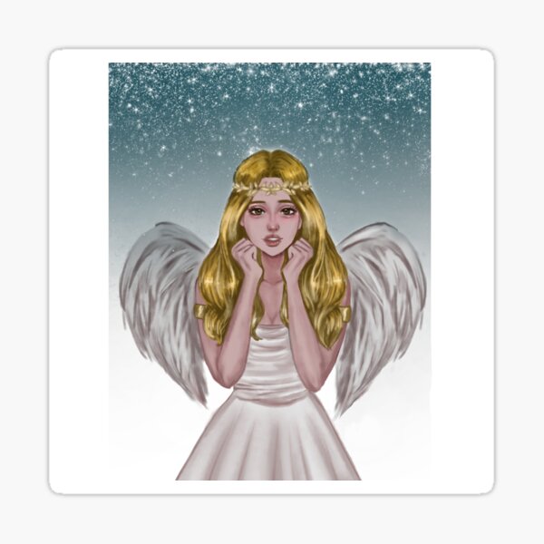 "Shy angel" Sticker by nancyjay1234 | Redbubble