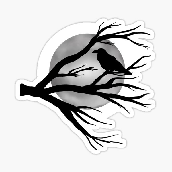 "Raven Full Moon" Sticker for Sale by NobleImages | Redbubble