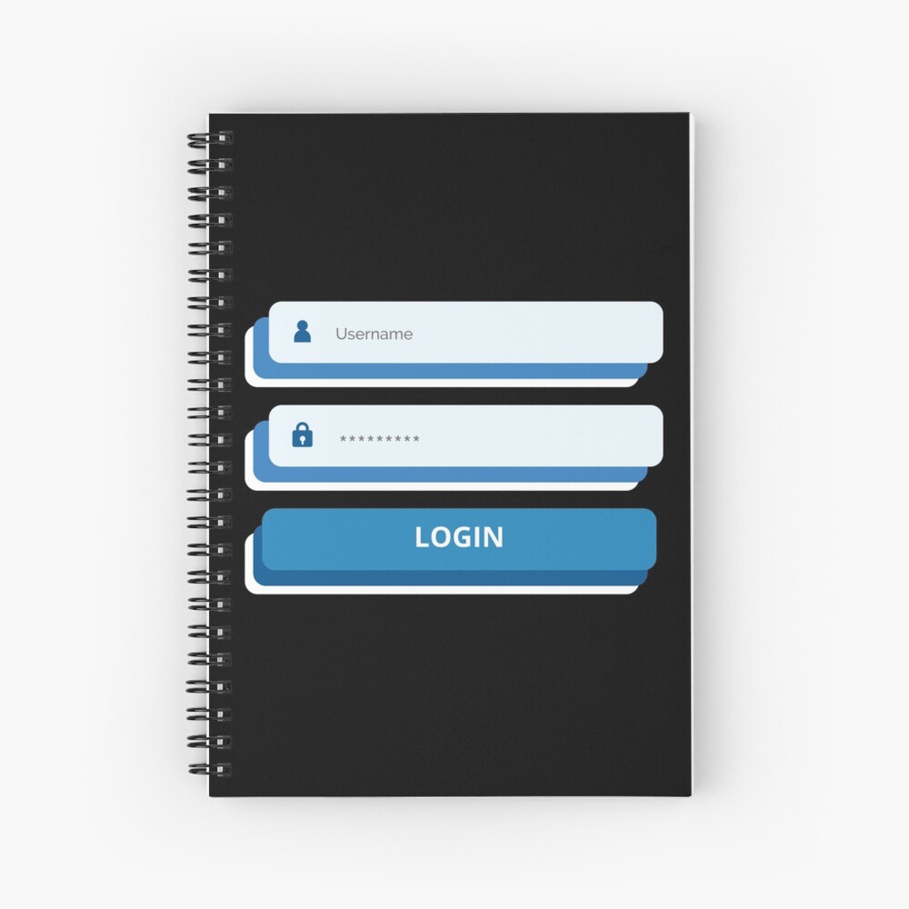 "LogIn " Spiral Notebook by nickstudio | Redbubble