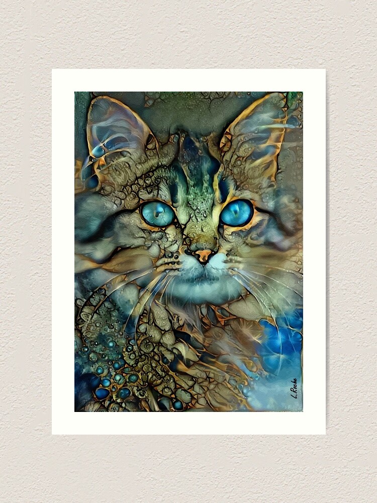 "Catty-cat - Léa Roche paintings - chat, cat, kitten" Art Print for ...