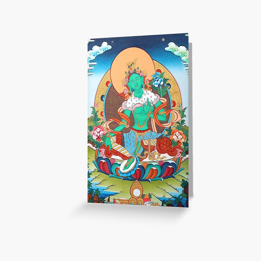"Green Tara" Greeting Card by CarlsArt | Redbubble