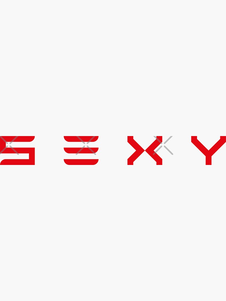 "S3xy | Tesla Cars | Sexy | Model S, 3, X and Y | Red Print" Sticker ...