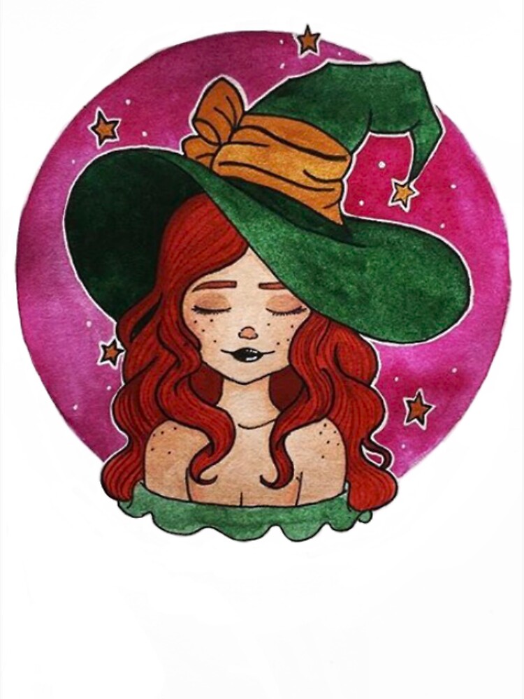 "Magenta Witch " Sticker for Sale by LaurenEArtworks | Redbubble