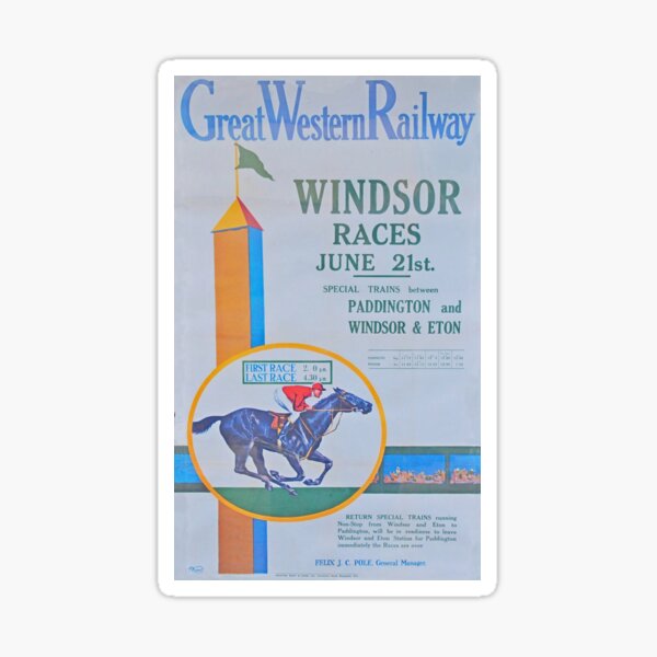 "Gwr Windsor Races Vintage poster" Sticker for Sale by Scenebyrail ...