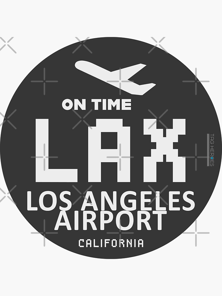 "Luggage sticker LAX Los Angeles airport" Sticker by Aviators | Redbubble